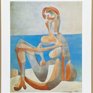 Pablo Picasso Exhibition Poster - Seated Bather - Sea - Beach - Museum Artist - Art Print ...