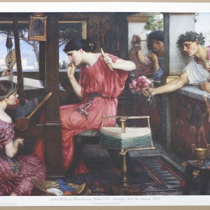 John William Waterhouse Exhibition Poster Penelope and Her - Etsy