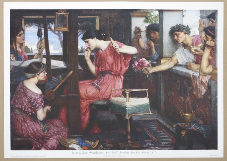 John William Waterhouse Exhibition Poster Penelope and Her - Etsy