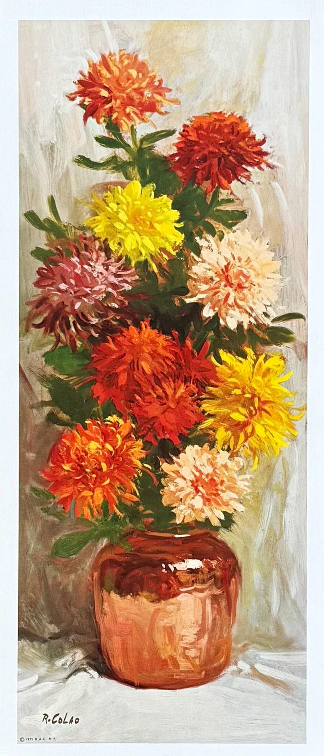 R Colao Exhibition Poster - Flowers in Vase - Still Life - Art Print ...