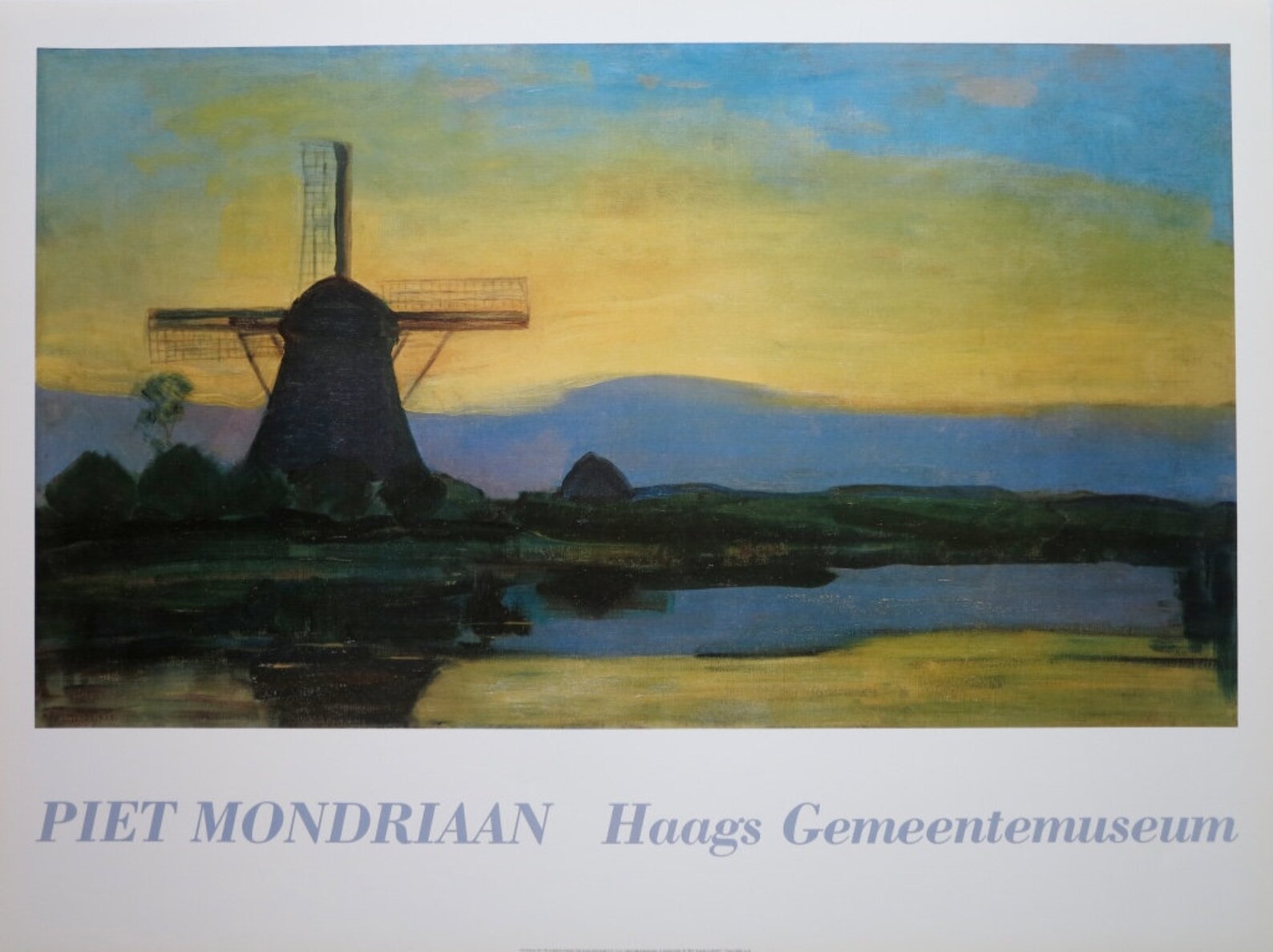 Piet Mondrian Exhibition Poster Dutch Windmill in Evening - Etsy