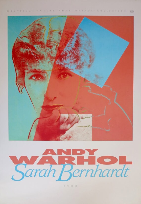 Andy Warhol print Sarah Bernhardt exhibition poster | Etsy