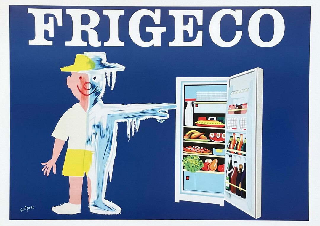 Frigeco Exhibition Poster - Refrigerator - Kitchen Art - French ...