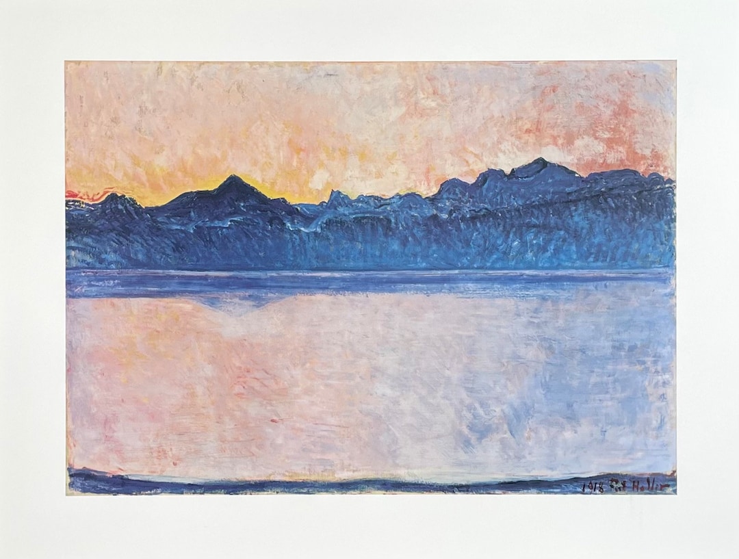 Ferdinand Hodler Exhibition Poster Lake Geneva With Mont-blanc in the ...