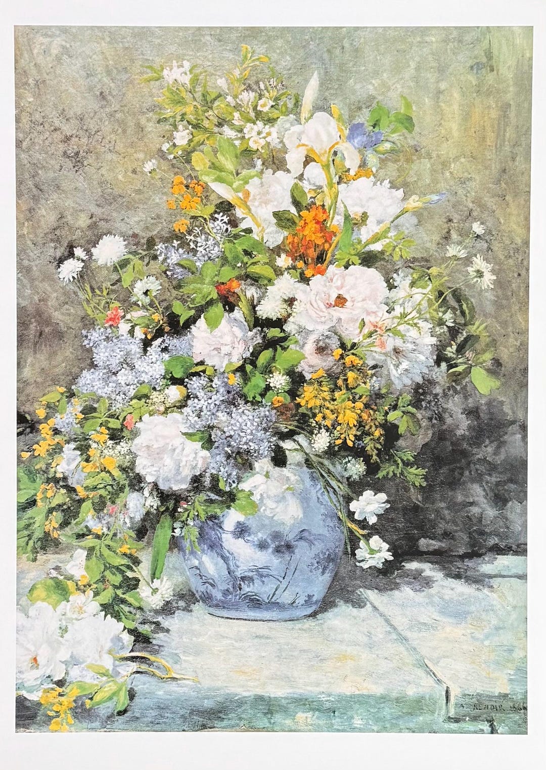 Pierre Auguste Renoir Exhibition Poster - Large Vase With Flowers ...