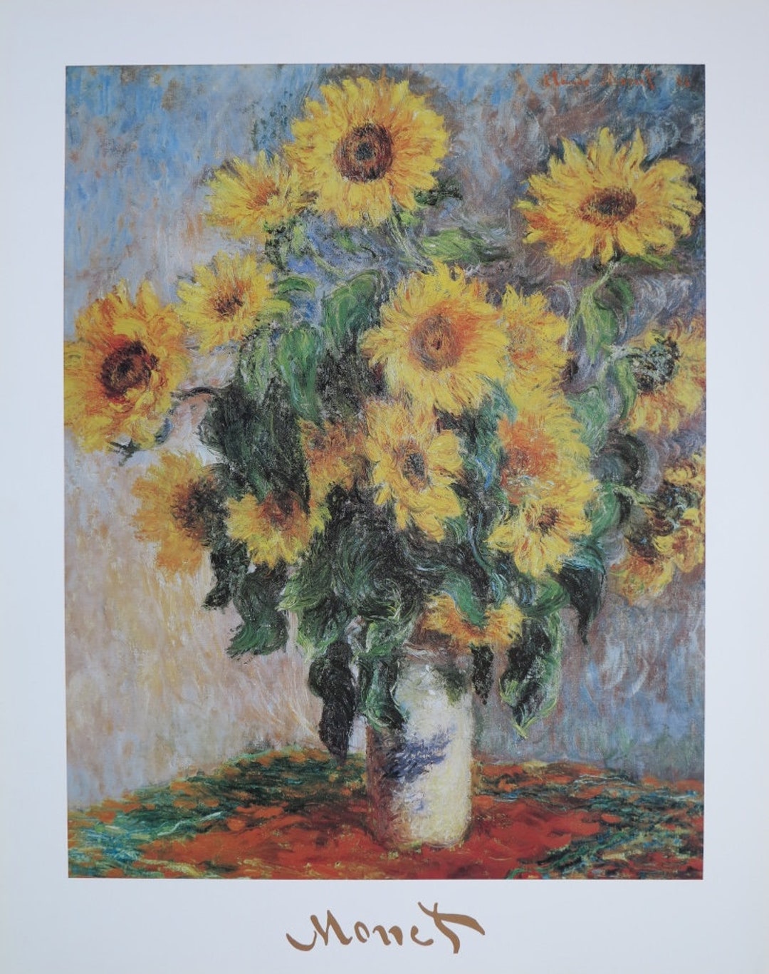 Claude Monet Exhibition Poster Sunflowers Impressionist Romantic Still ...