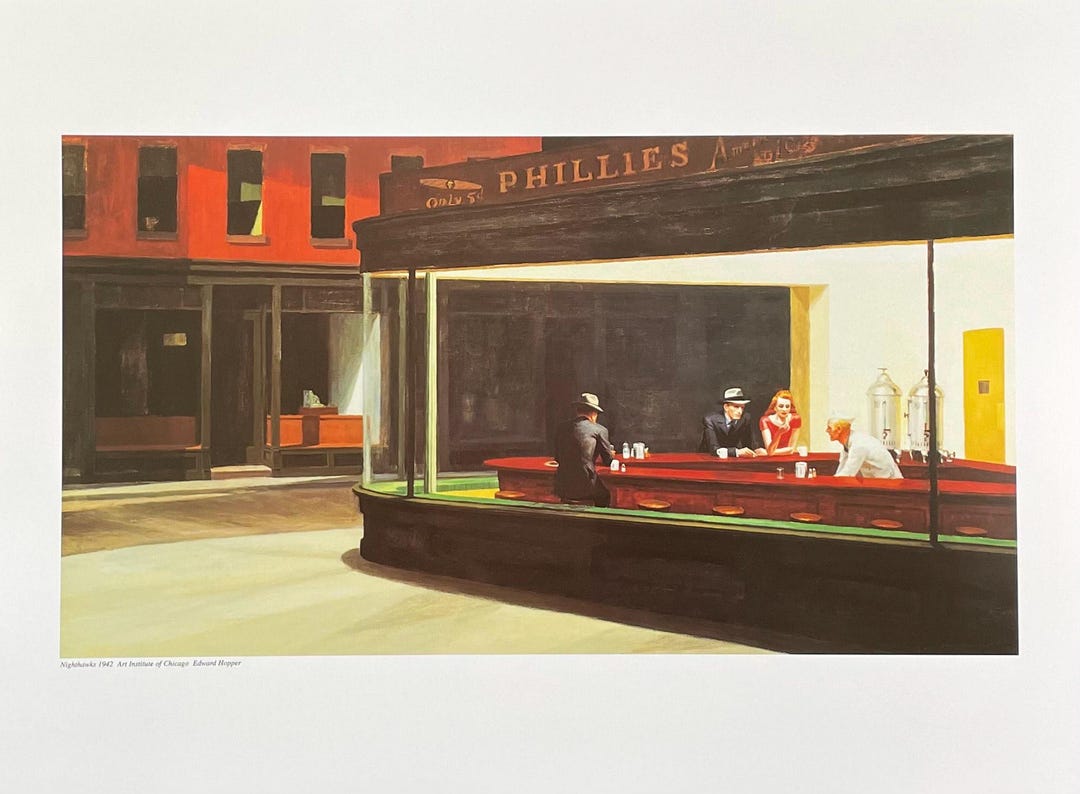 Edward Hopper Exhibition Poster Nighthawks Museum Artist Art Print ...