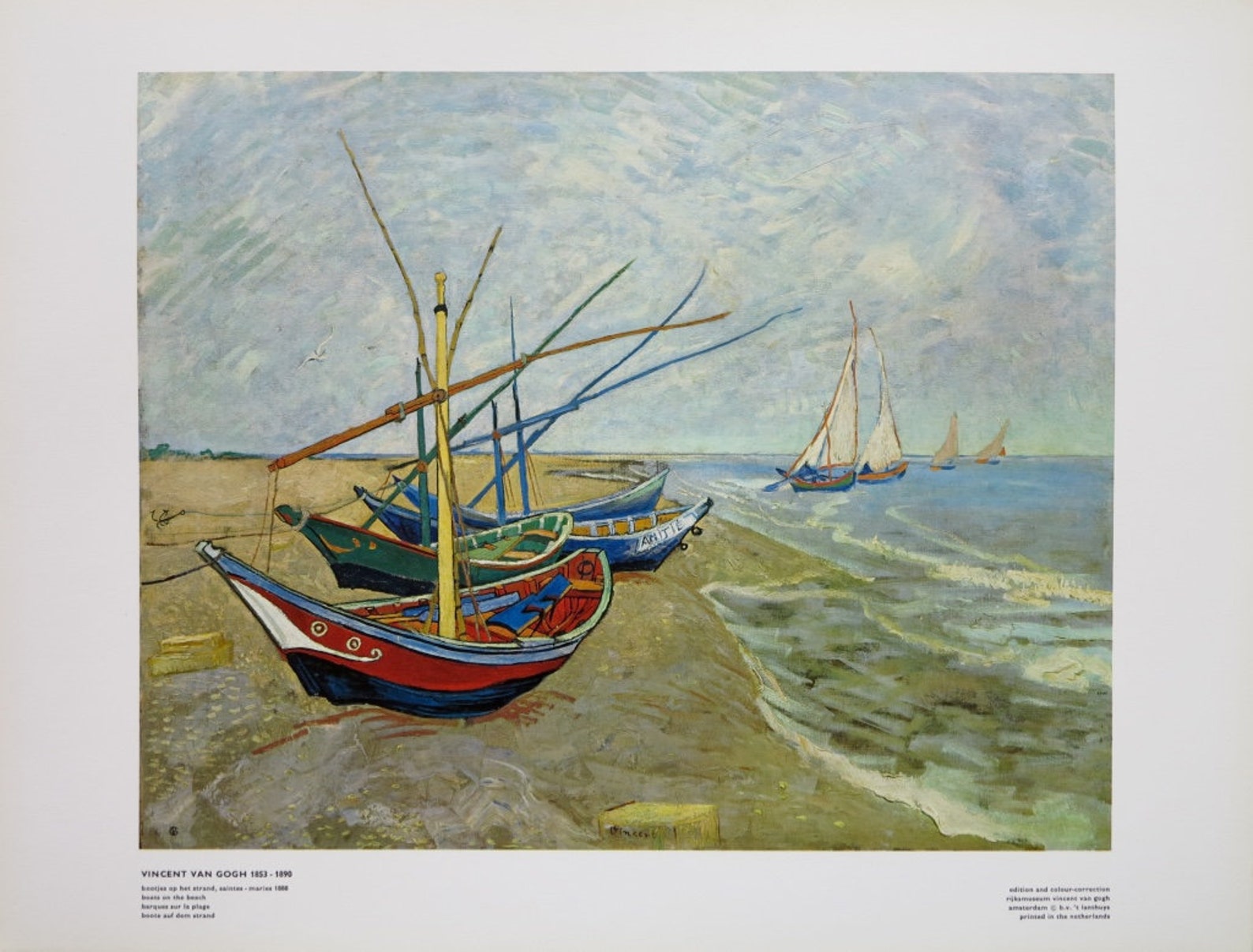 Vincent Van Gogh Exhibition Poster Boats on the Beach Museum Print ...