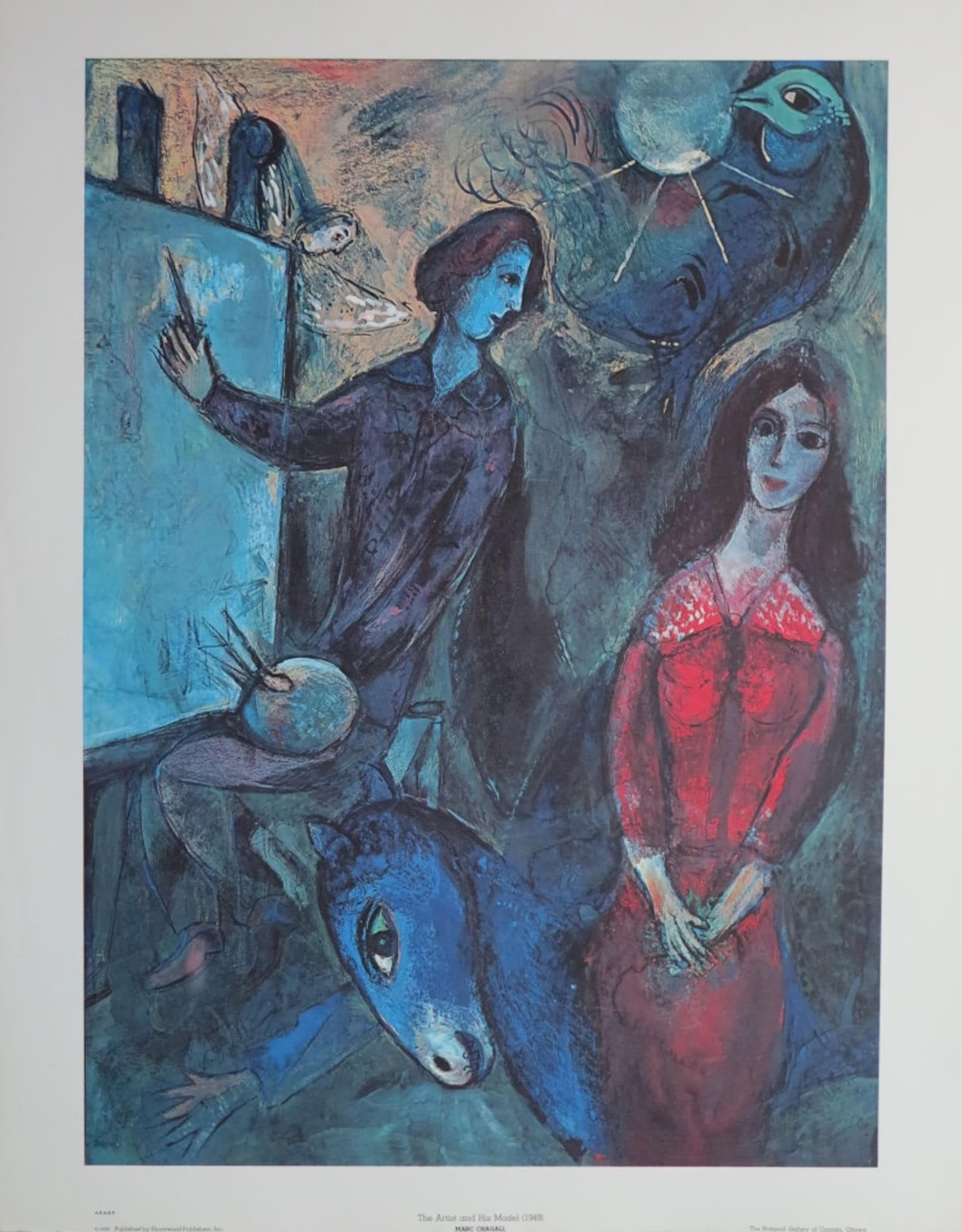 Marc Chagall Exhibition Poster the Artist and His Model - Etsy
