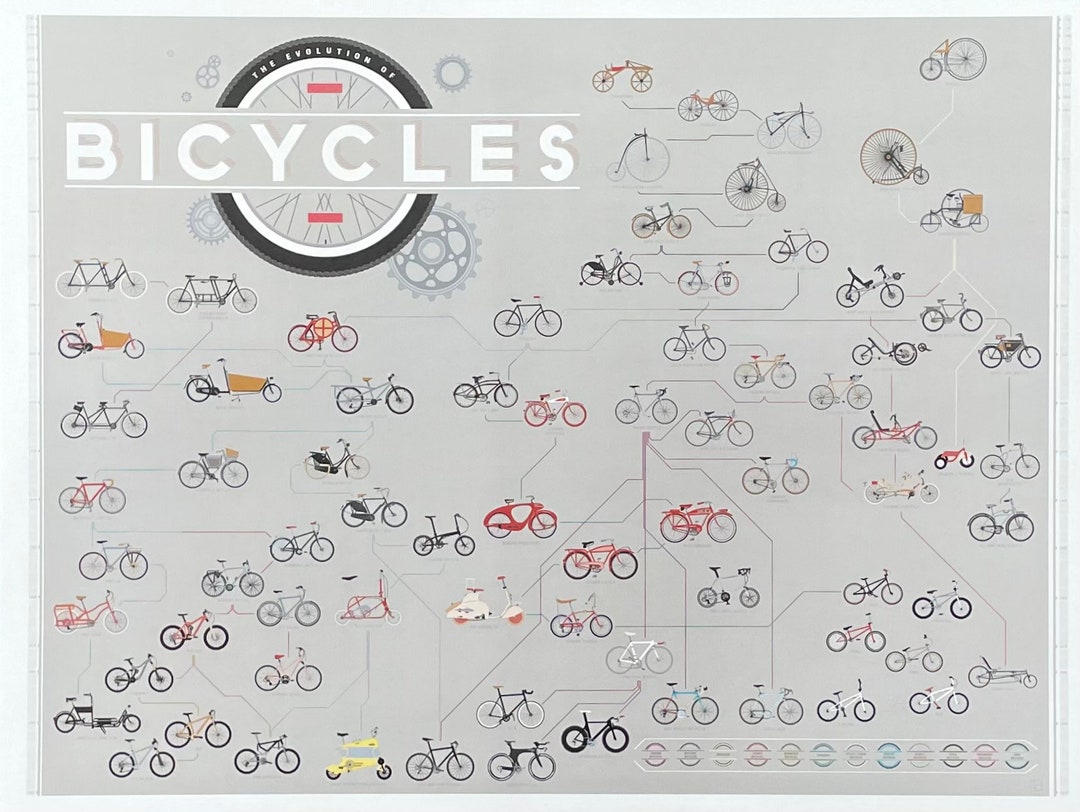 Bicycles Poster - Compendium - Overview - History - Cycling - Types ...