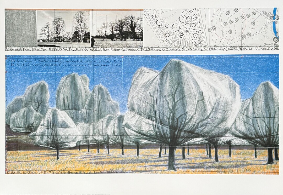 Christo Exhibition Poster - Wrapped Trees - Museum Artist - Large Art ...