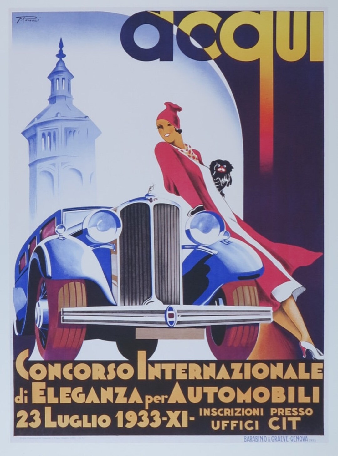 Automobile Club - Concours D'elegance - Offset Lithograph - High ...