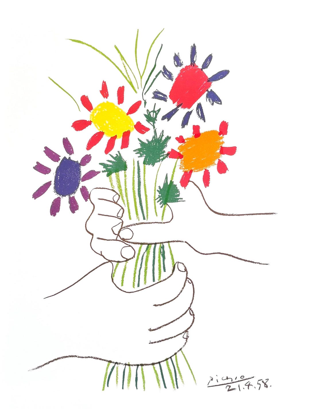 Pablo Picasso Exhibition Poster - Bouquet - Flowers - Still Life ...