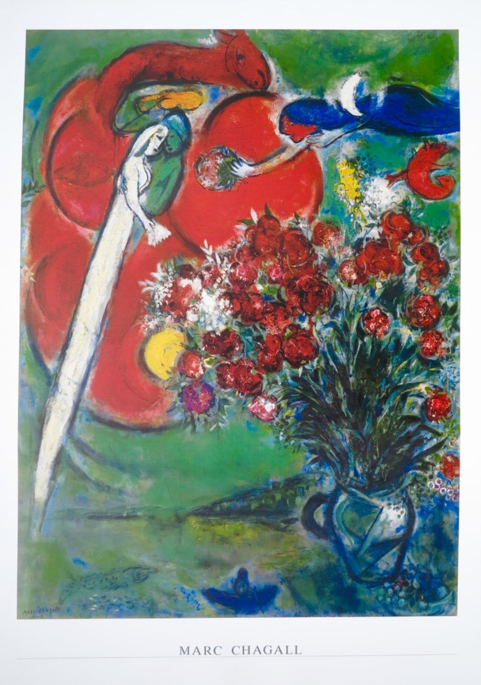 Marc Chagall Exhibition Poster Floral Still Life Museum Etsy