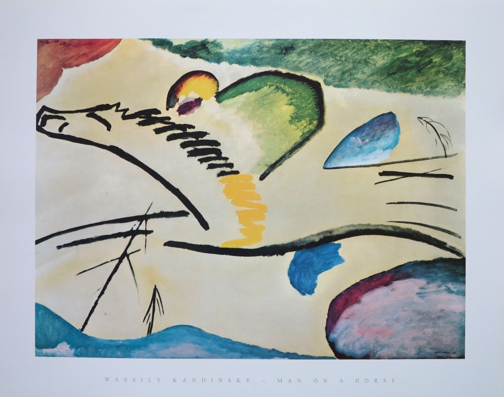 Wassily Kandinsky Exhibition Poster Man on a Horse Museum | Etsy