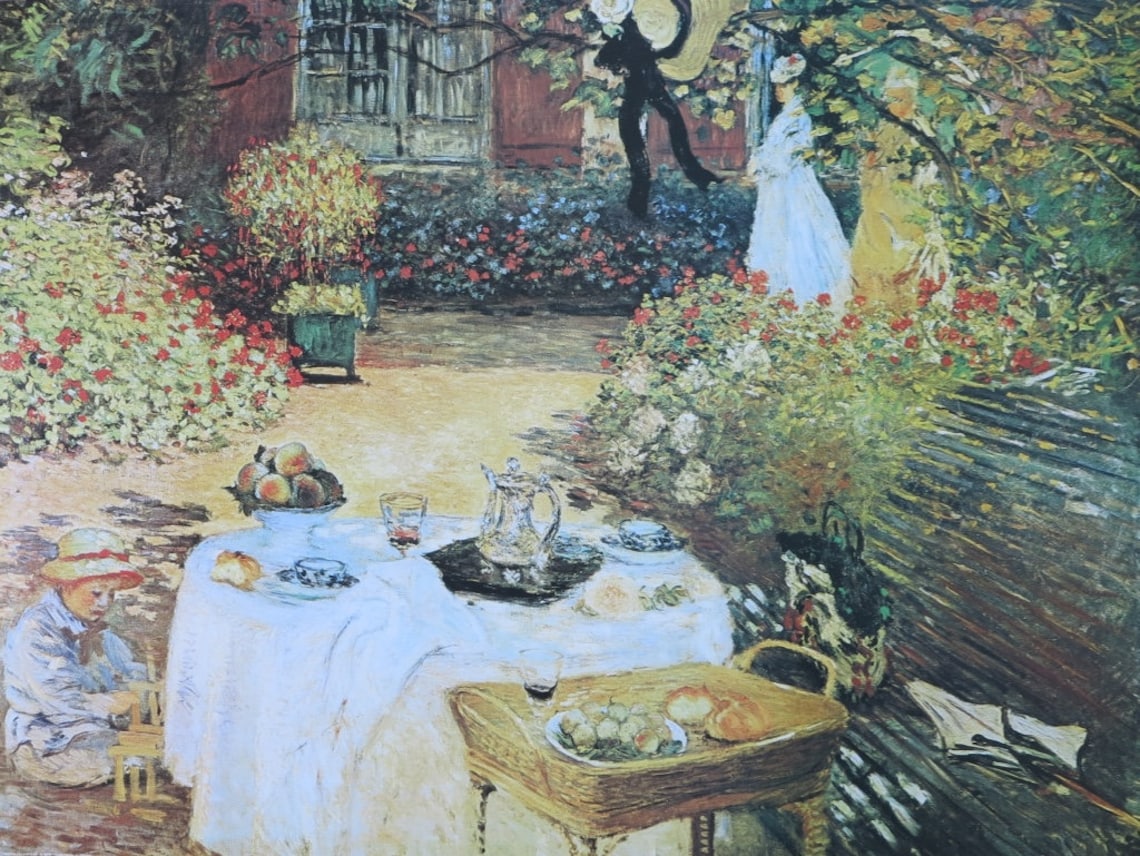 Claude Monet Exhibition Poster Lunch in the Garden | Etsy