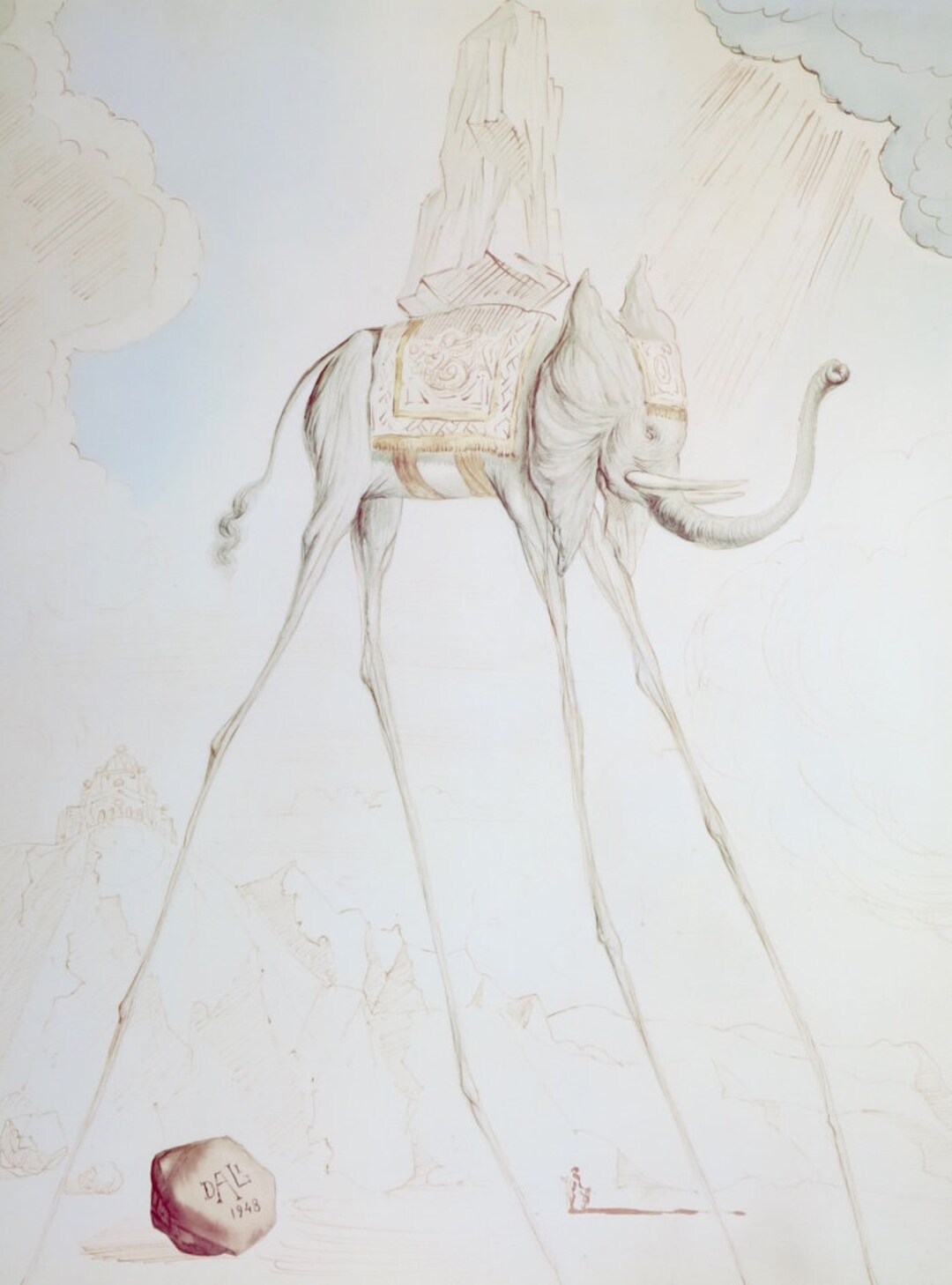 Salvador Dali Exhibition Poster L'elephant Giraffe Elephant Museum ...