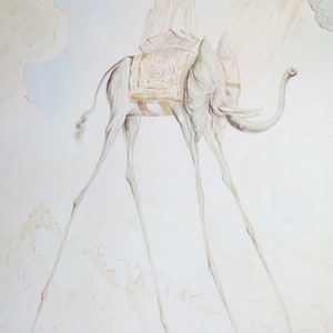 Salvador Dali Exhibition Poster L'elephant Giraffe Elephant Museum ...