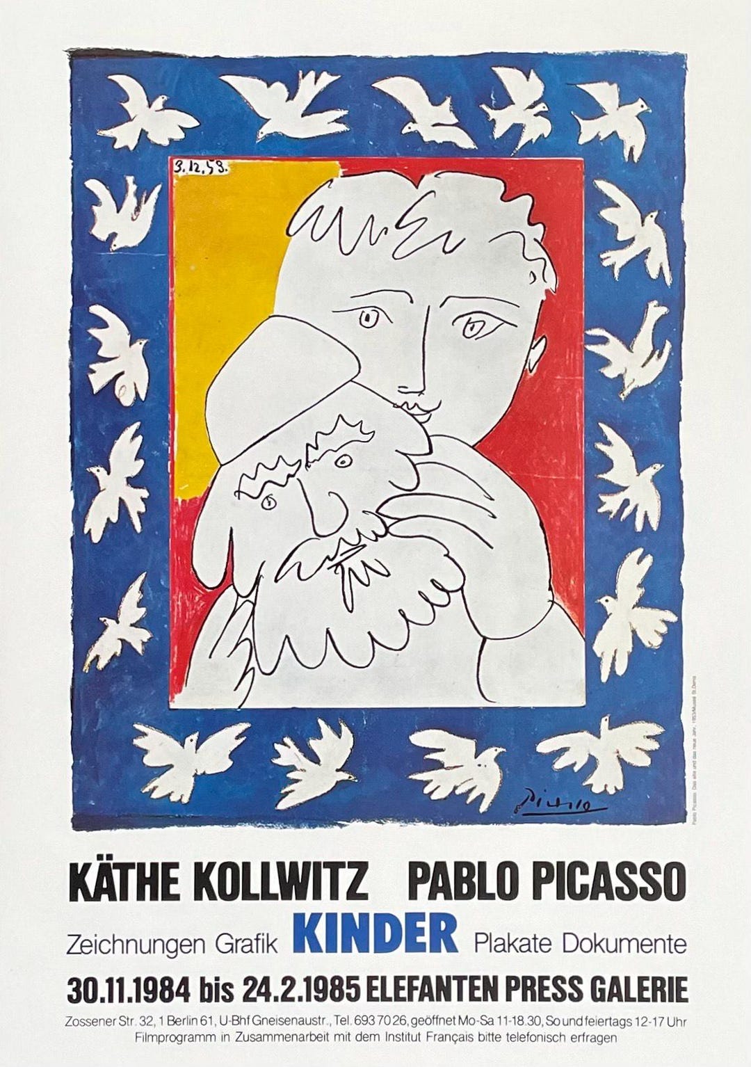 Pablo Picasso Exhibition Poster - Children - Pigeons - Museum Artist ...