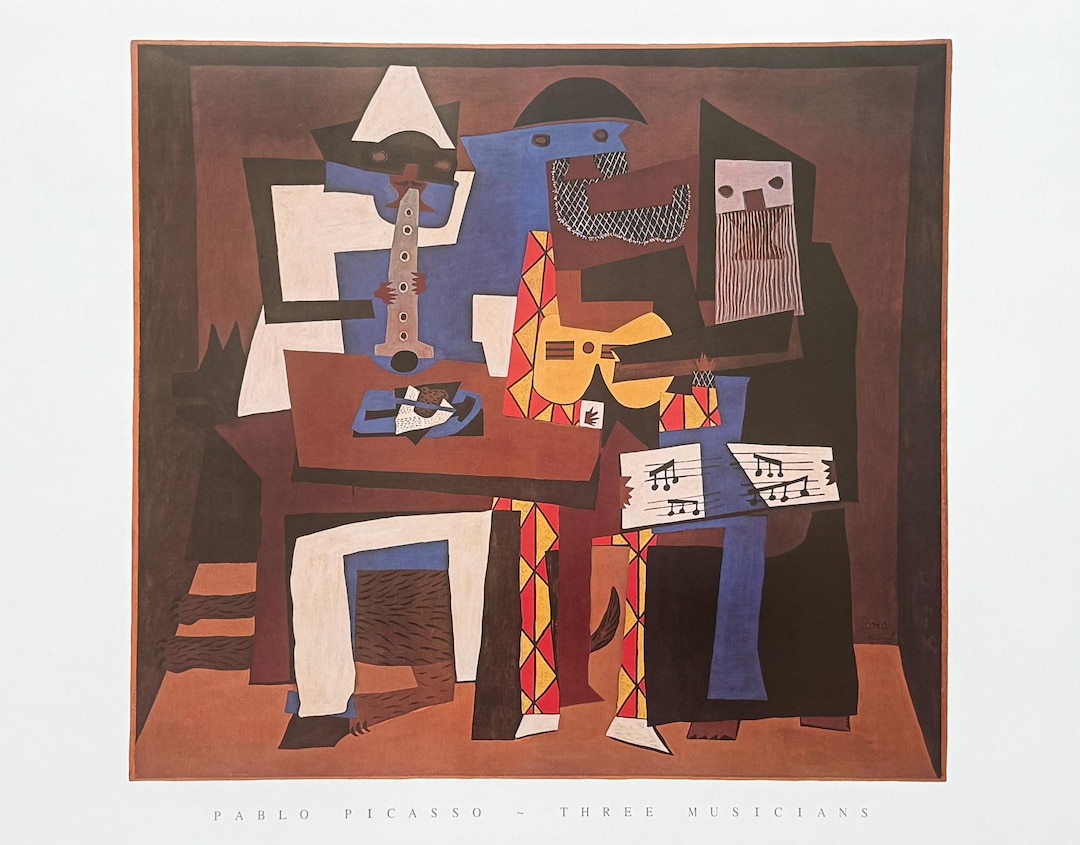 Pablo Picasso Exhibition Poster - Three Musicians - Museum Artist Art ...
