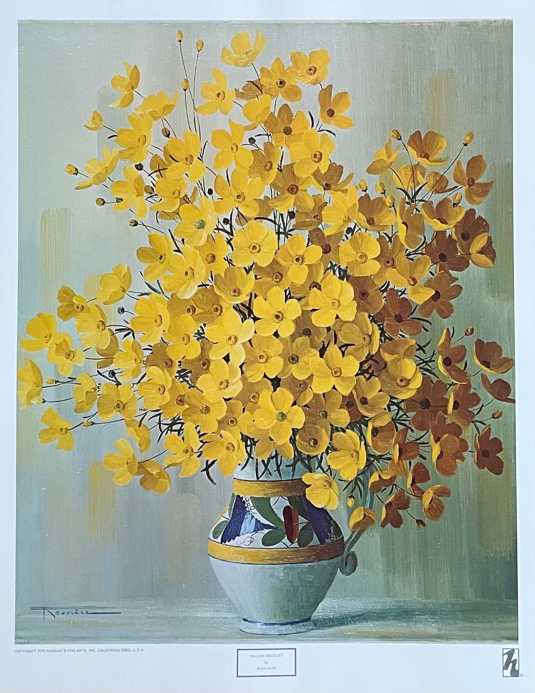 Elizabeth Rouviere Exhibition Poster Yellow Bouquet Still Life Flowers ...