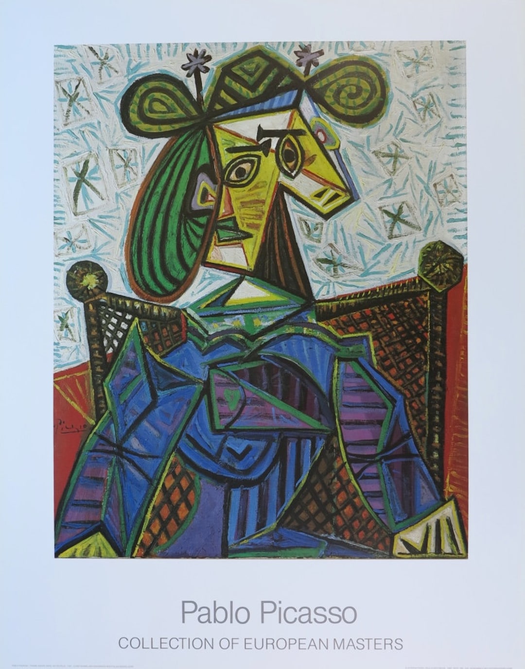 Pablo Picasso Exhibition Poster Woman Sitting in an Arm Chair ...
