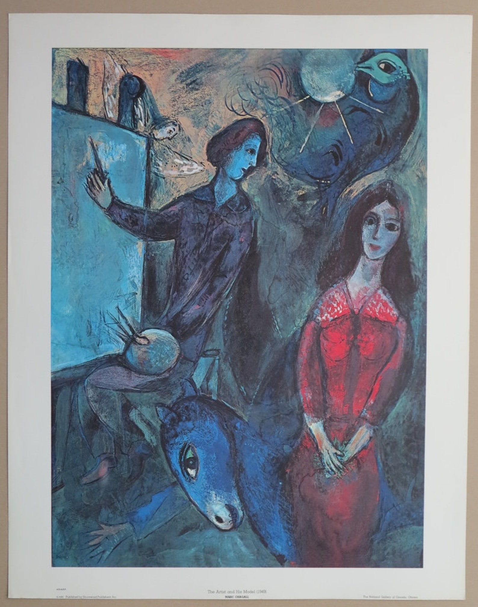 Marc Chagall Exhibition Poster the Artist and His Model - Etsy