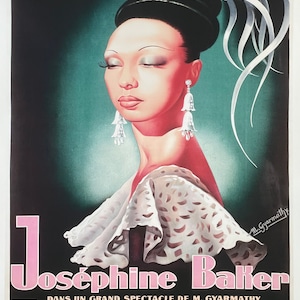 Josephine Baker Exhibition Poster - Folies Bergere - Cabaret - Revue ...