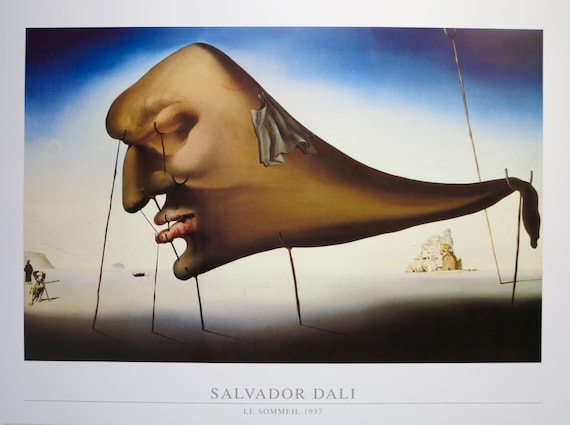 Salvador Dali exhibition poster Le Sommeil 1937 museum | Etsy