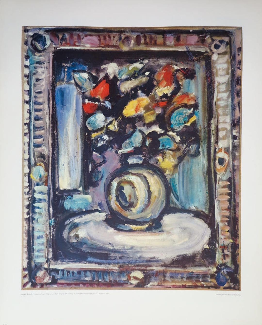 Georges Rouault Exhibition Poster Flowers in Vase Vintage Art Print ...
