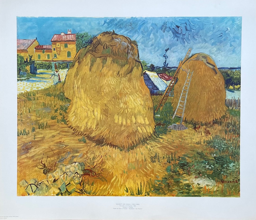 Vincent Van Gogh Exhibition Poster Haystacks in Provence Museum Artist ...