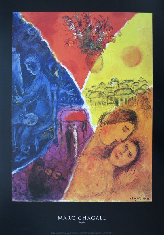 Marc Chagall Exhibition Poster La Joie Couple of Lovers | Etsy