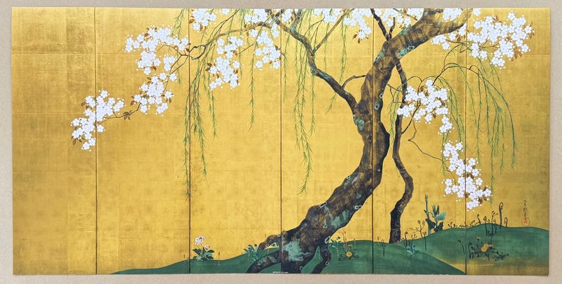 Sakai Hoitsu Exhibition Poster - Maples and Cherry Trees - Japanese ...