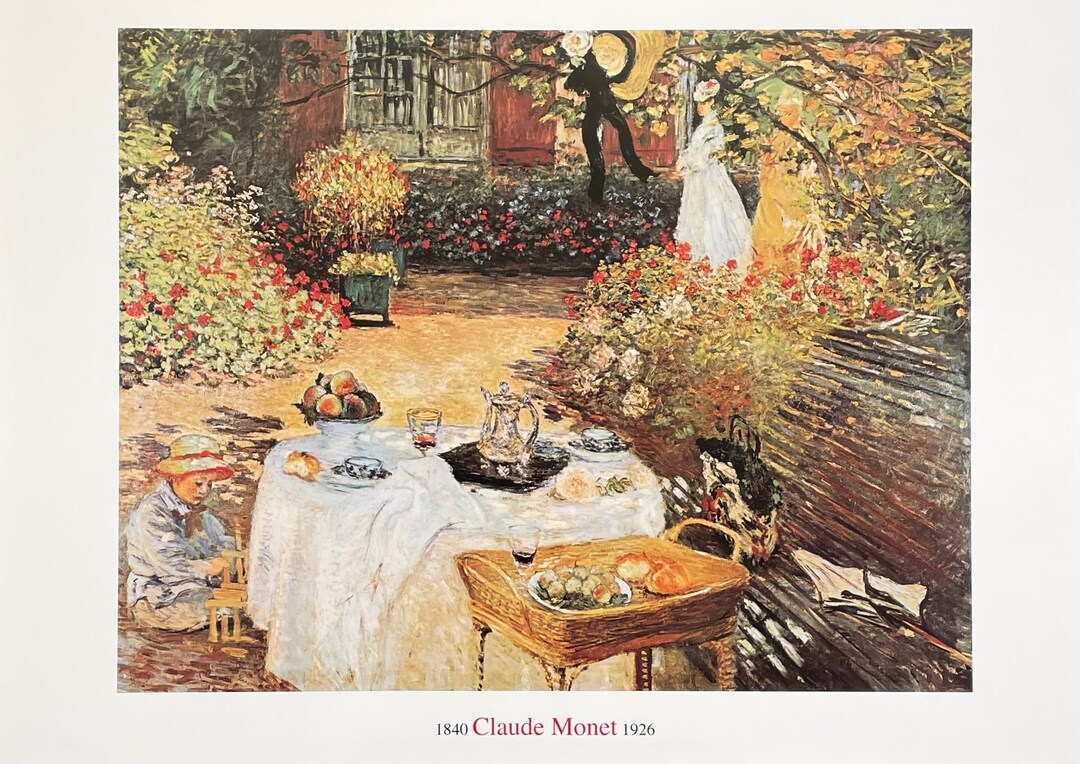 Claude Monet Exhibition Poster - the Lunch - Garden - Impressionist ...