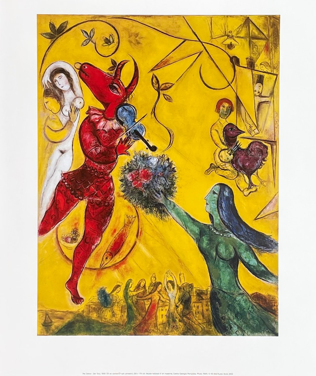 Marc Chagall Exhibition Poster the Dance Music Violin Museum Artist Art ...