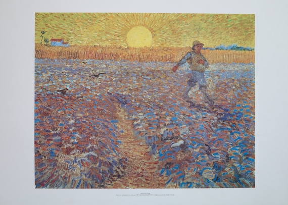 Vincent Van Gogh Exhibition Poster Sower With Setting Sun | Etsy