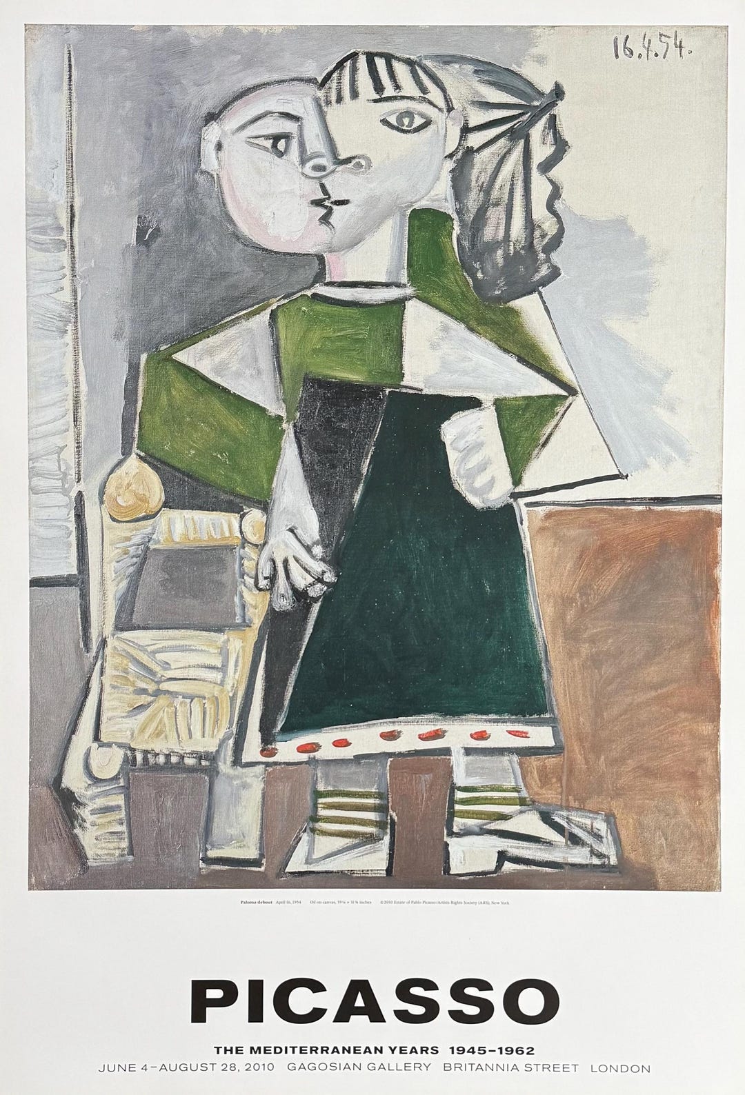 Pablo Picasso Exhibition Poster - Paloma Debout - the Mediterranean ...