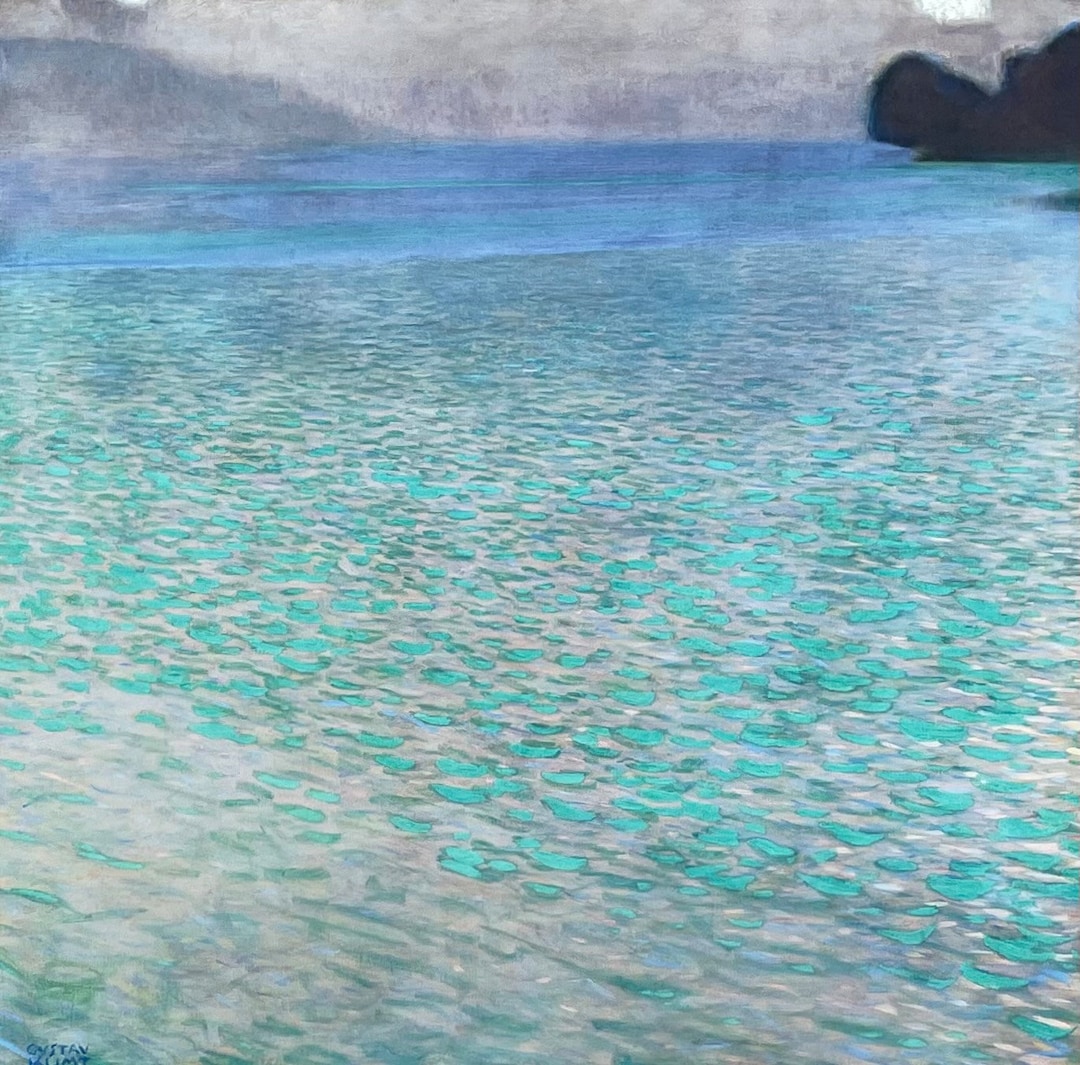 Gustav Klimt Exhibition Poster - on Lake Attersee - Water - Sea - Blue ...