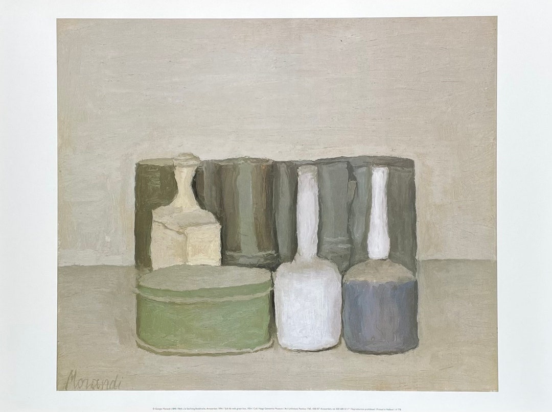 Giorgio Morandi Exhibition Poster - Still Life - Bottles With Green Box ...