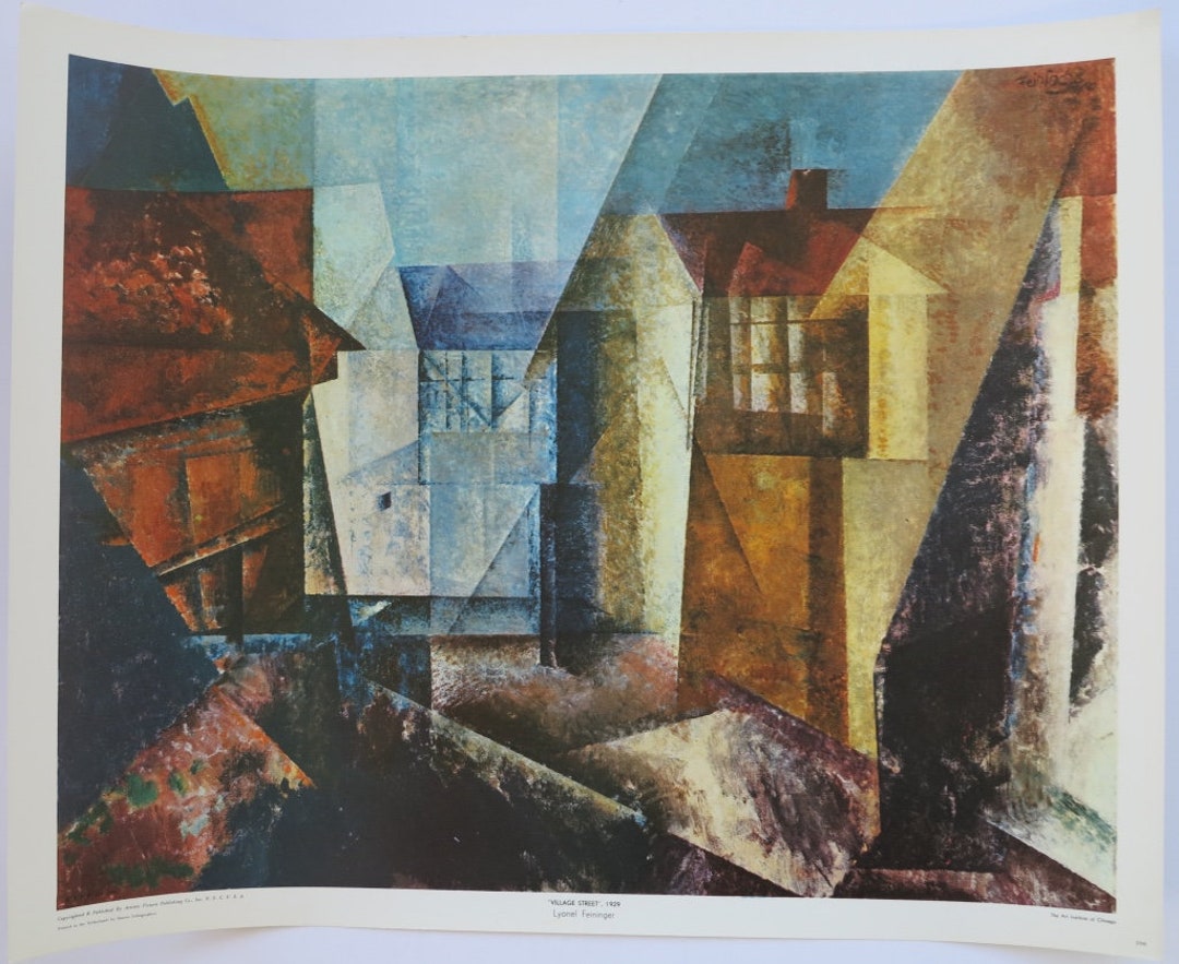 Lyonel Feininger Exhibition Poster Village Street Cubism German American Artist Very Early ...