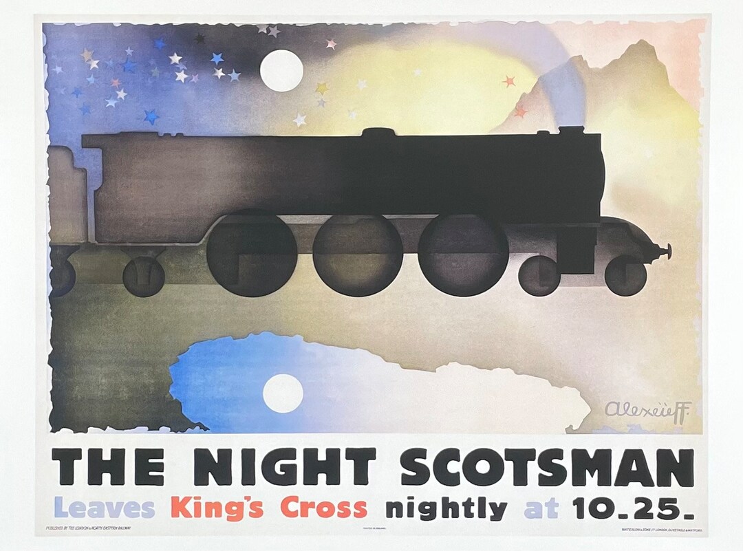The Night Scotsman Exhibition Poster - Steam Train - London - North ...