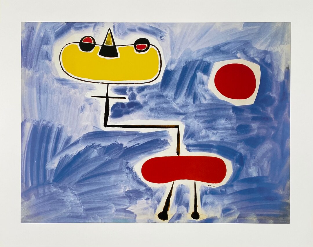 Joan Miro Exhibition Poster - Figure in Front of Red Sun - Museum ...