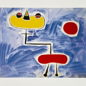 Joan Miro Exhibition Poster - Figure in Front of Red Sun - Museum ...