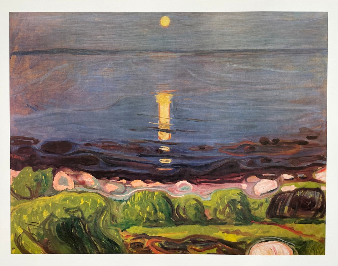 Edvard Munch Exhibition Poster - Summer Night by the Beach - Museum ...