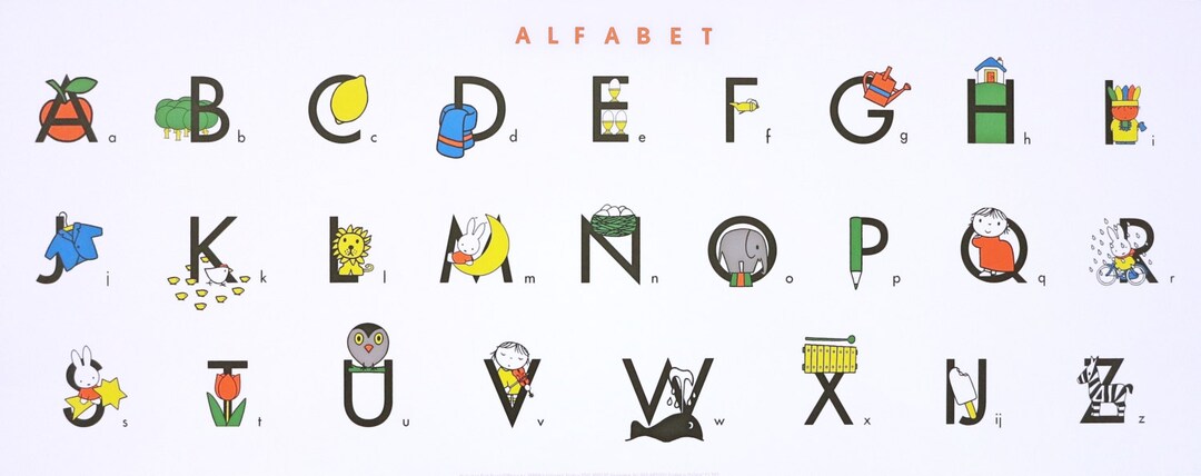 Dick Bruna Exhibition Poster Miffy Alphabet Nijntje Museum Artist Art ...