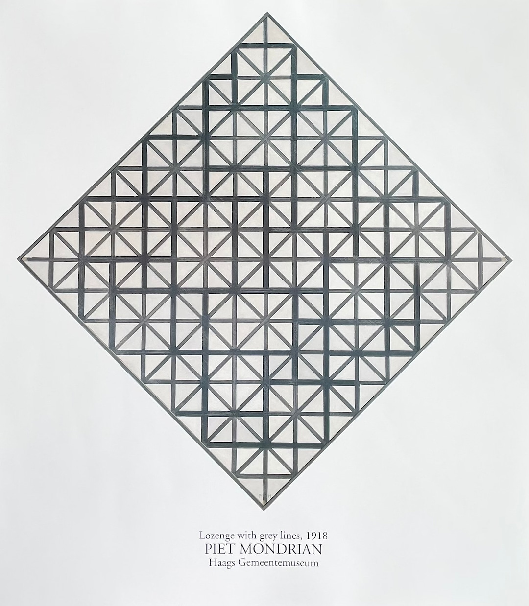 Piet Mondrian Exhibition Poster - Lozenge With Grey Lines - Museum ...