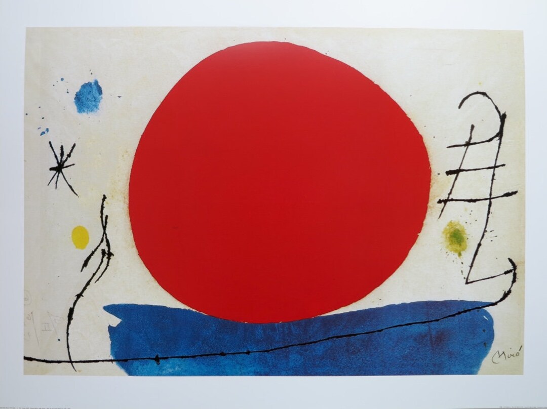 Joan Miro Exhibition Poster the Red Sun Museum Artist Art Print ...