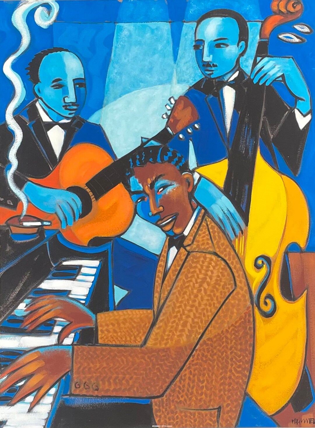 Marsha Hammel Exhibition Poster Unforgettable Music Jazz Bar Club Art ...