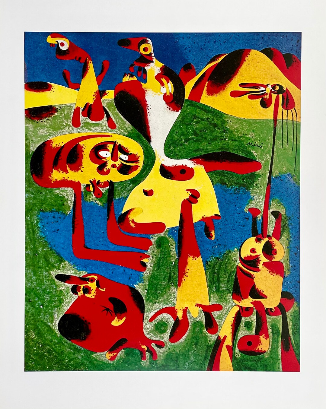 Joan Miro Exhibition Poster - Figures and Mountains - Museum Artist ...