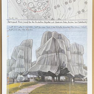 Christo Exhibition Poster Wrapped Trees Offset Lithograph Museum Artist ...